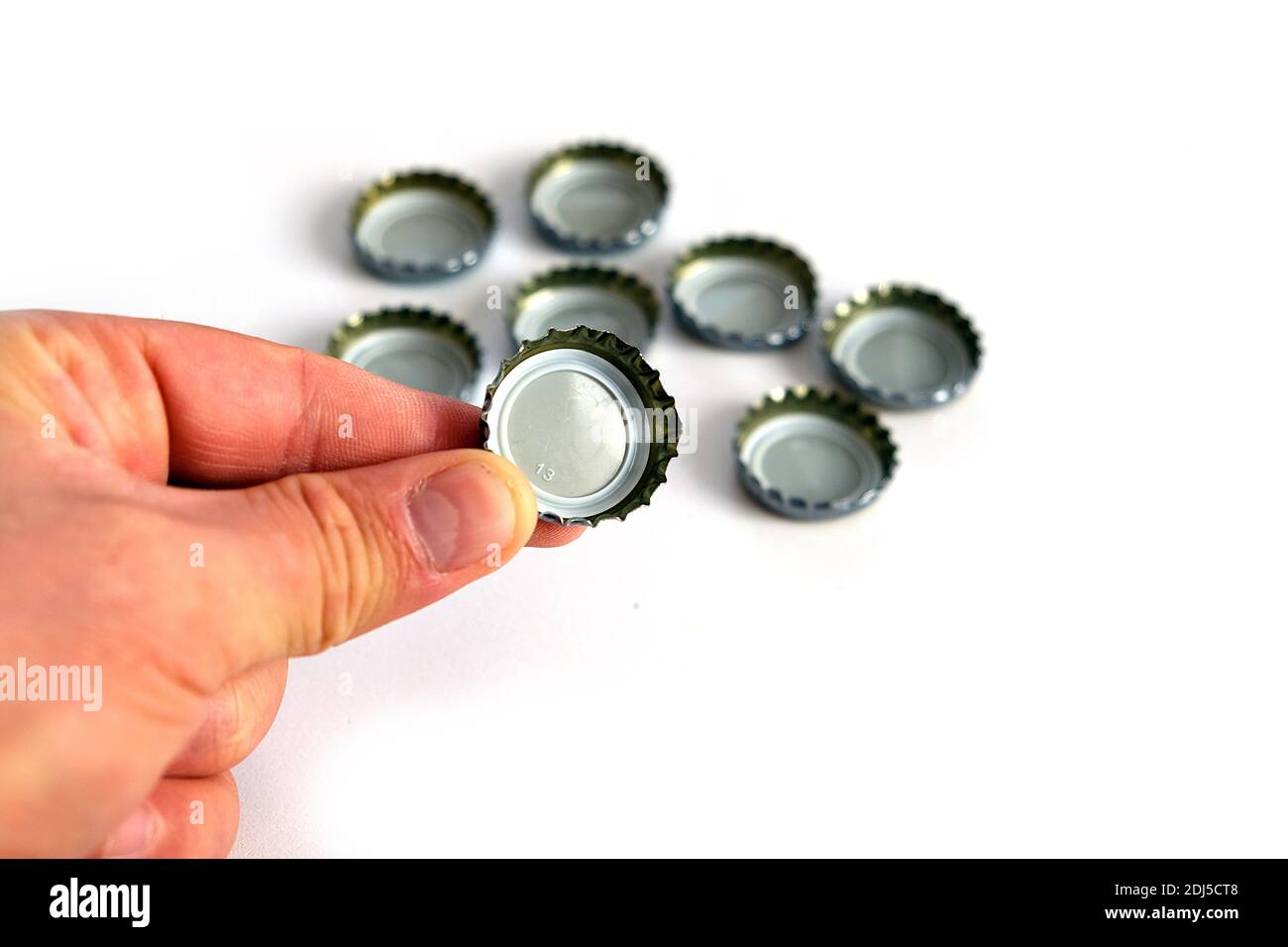 metal soda bottle caps, soda caps, close-up on white background Stock ...
