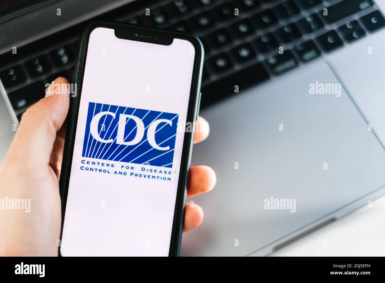 CDC Centers for Disease Control and Prevention logo on smartphone ...