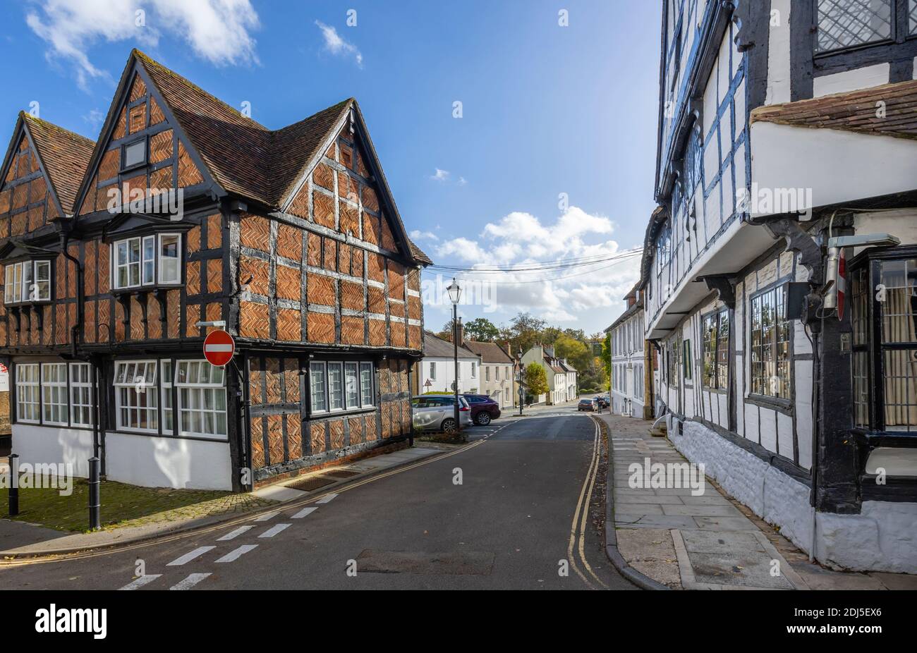 View along South Street with the Spread Eagle Hotel, an historic ...