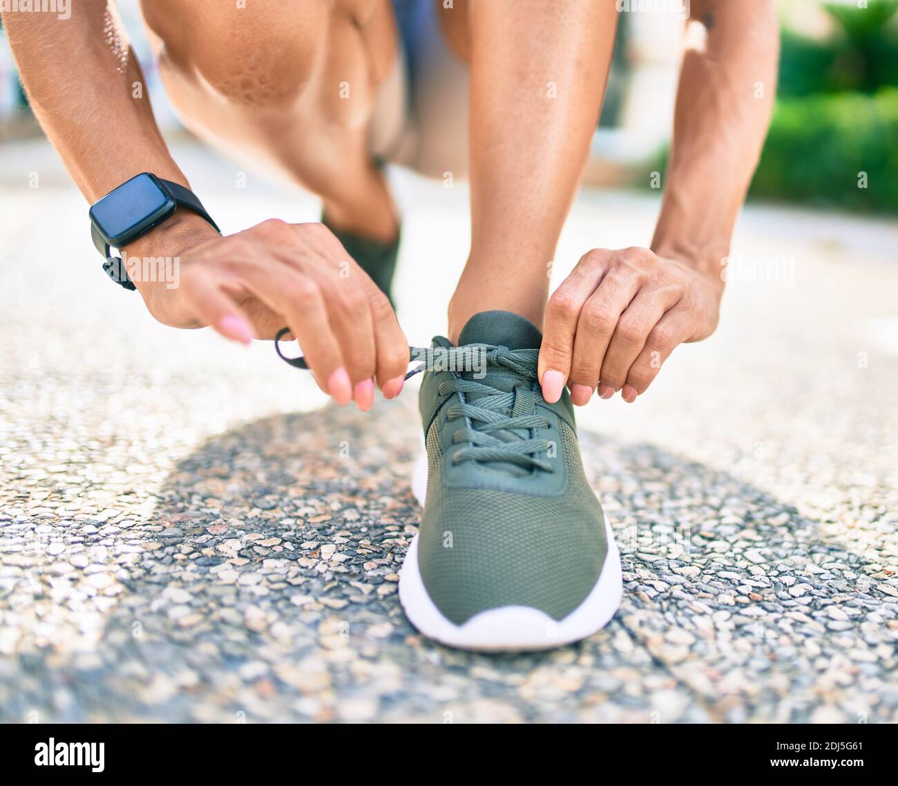 Pair feet wearing athletic running hi-res stock photography and images ...