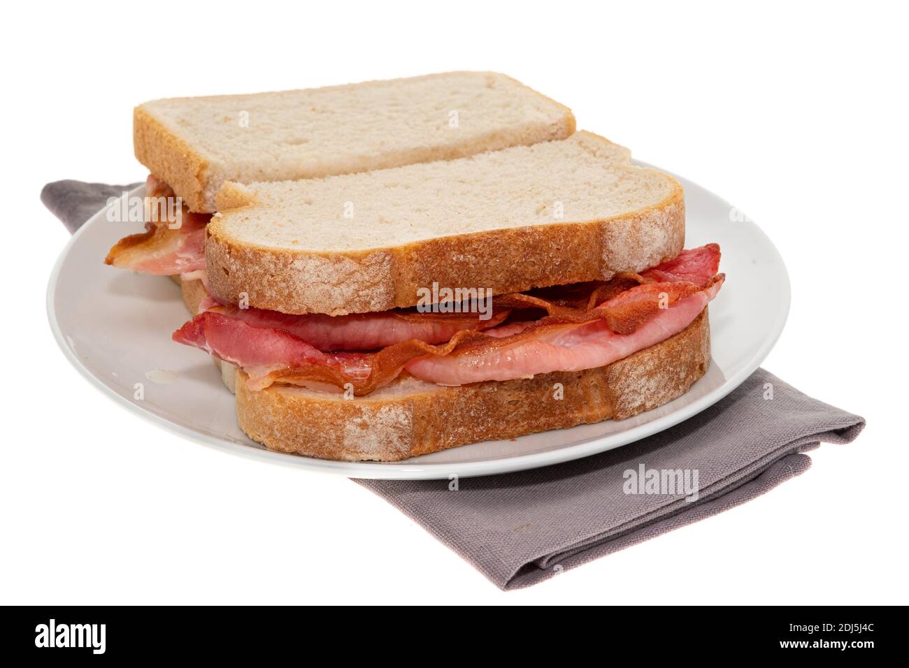 Bacon sandwich - white background Stock Photo - Alamy