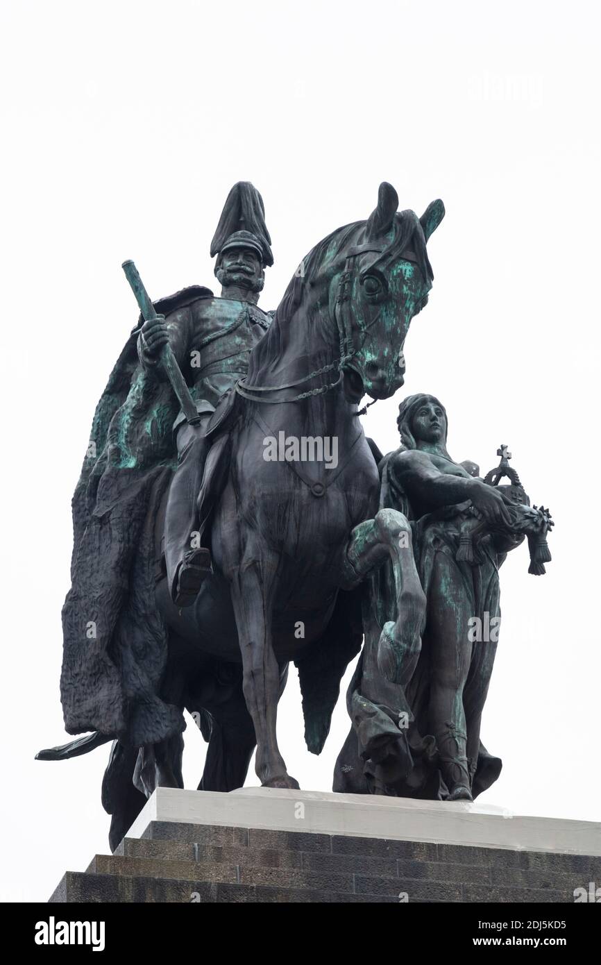 Statue Of Emperor Wilhelm I., Koblenz, Rhineland Palatinate, Germany ...