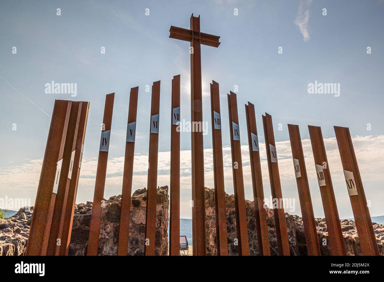 Reconstructed bell-tower on the chapel of Waldeck-Castle in Kemnath ...