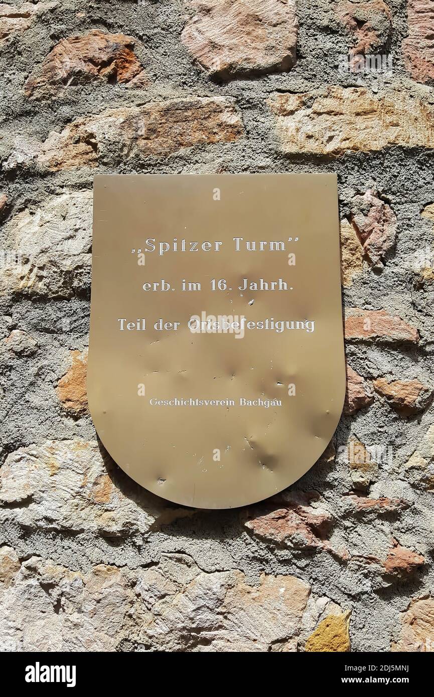 Pointed tower is a sight of Großostheim Stock Photo - Alamy