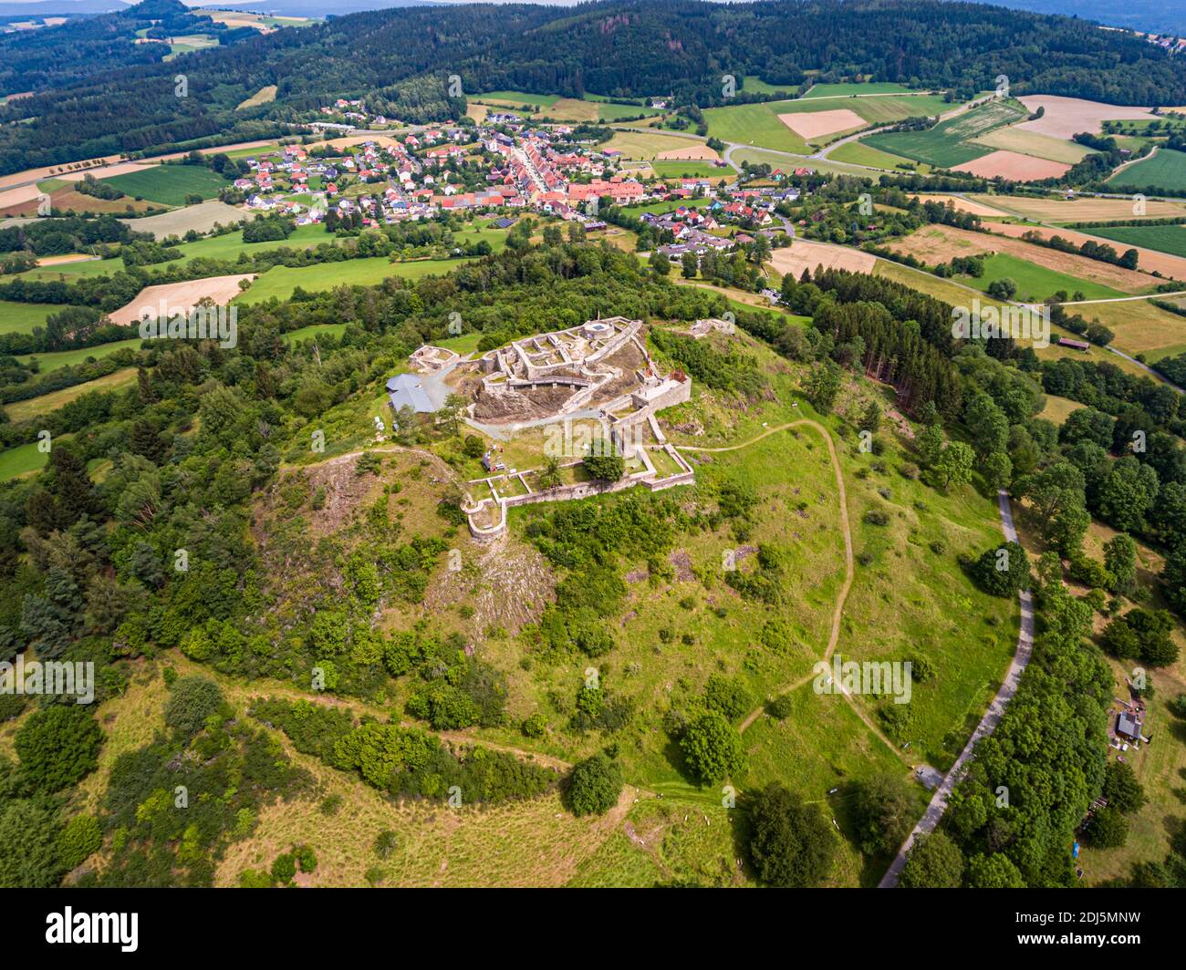 Ruin of Waldeck-Castle in front of the town of Kemnath-Waldeck, Germany ...