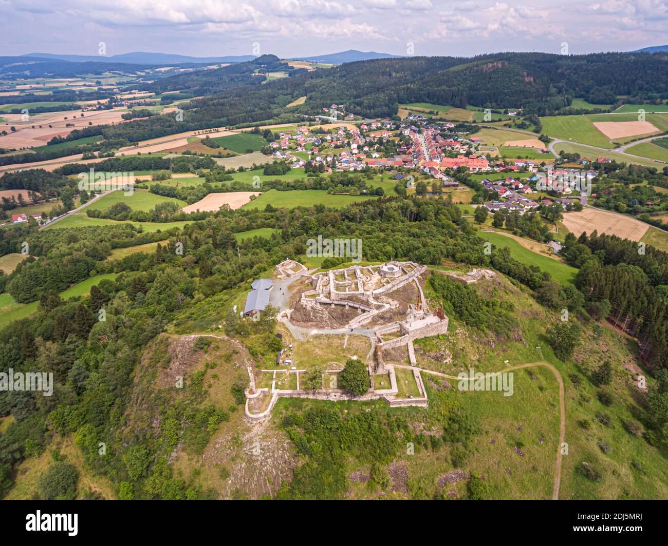 Ruin of Waldeck-Castle in front of the town of Kemnath-Waldeck, Germany ...