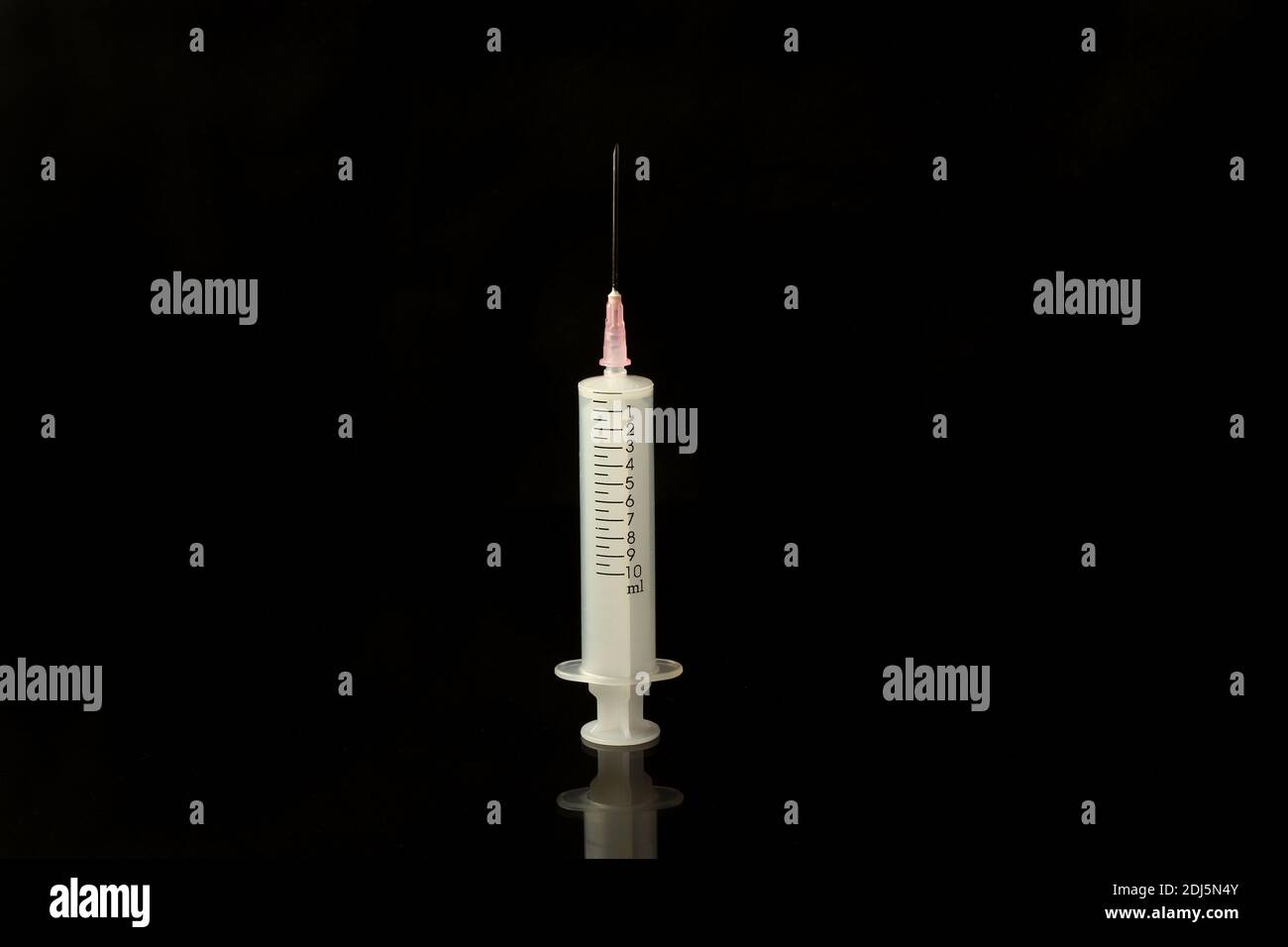 Syringe isolated on black background. Concept healthy and beauty Stock ...