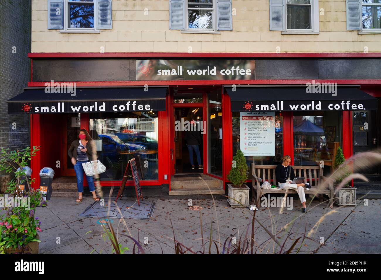 PRINCETON, NJ -30 SEP 2020- View of Small World Coffee, a famous coffee shop near Princeton ...