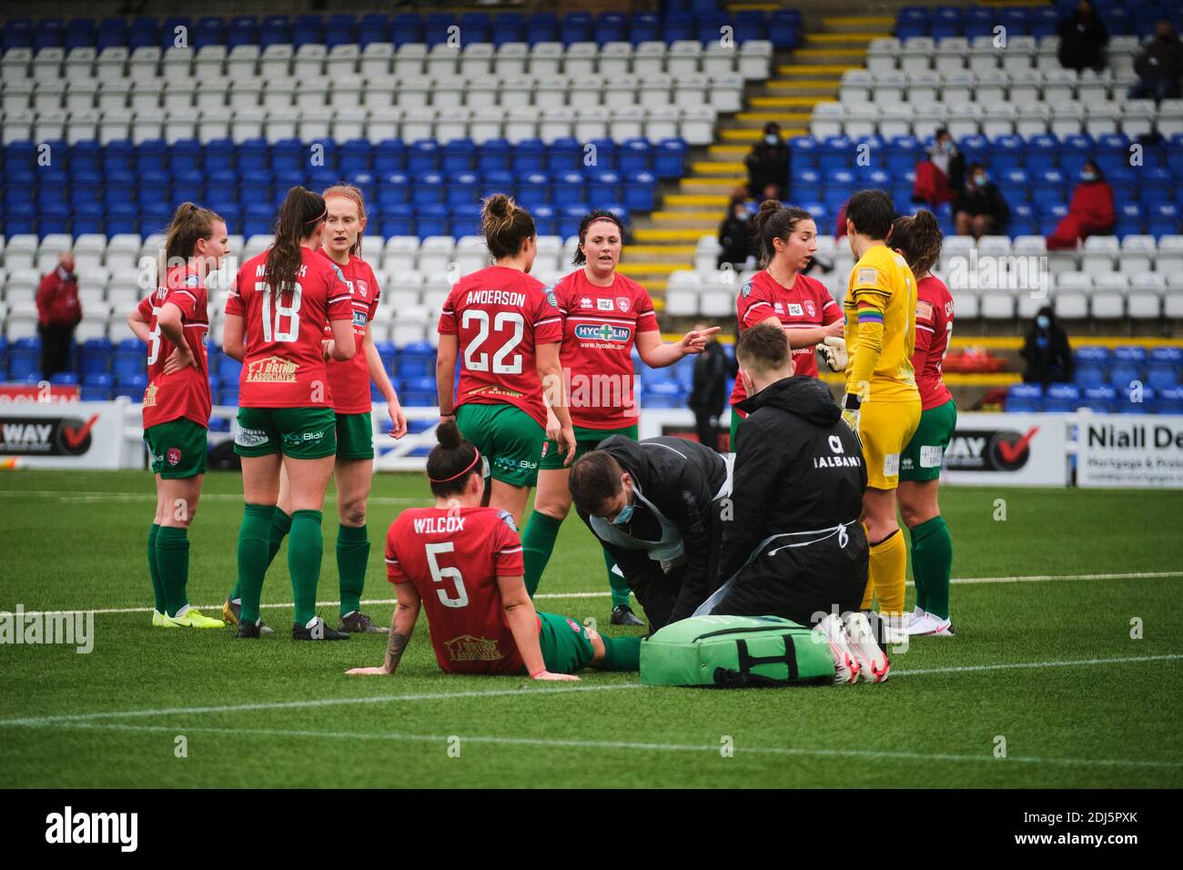 Coventry United team-talk while Anna Wilcox (#5 Coventry United ...