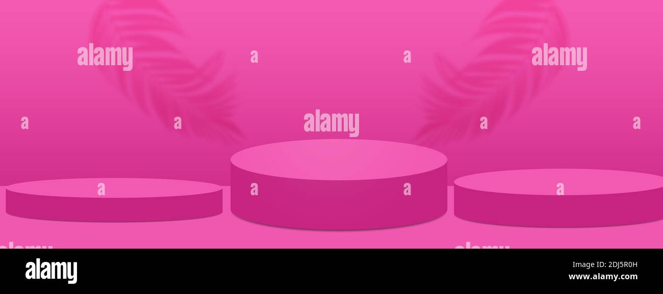 podium stage pink design abstract background. 3 podium winners ...