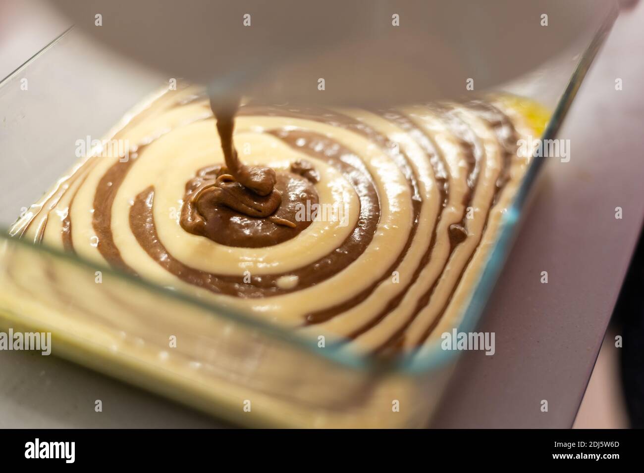 zebra pie background, blurred chocolate, dough background Stock Photo ...