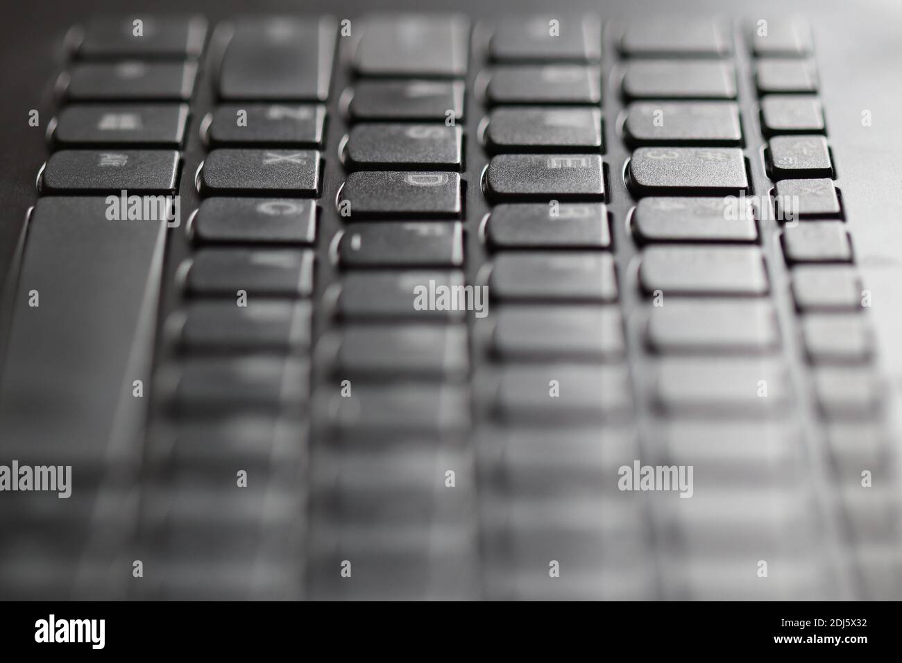 Close-up on notebook black keyboard with narrow depth of field Stock ...