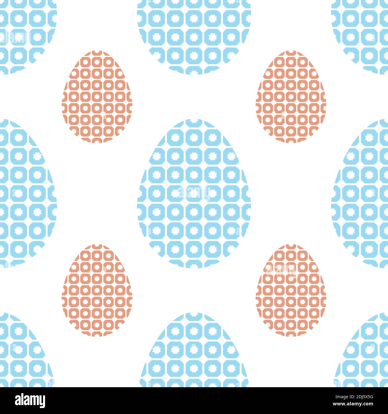 Colorful seamless pattern of eggs on a white background. Simple flat ...