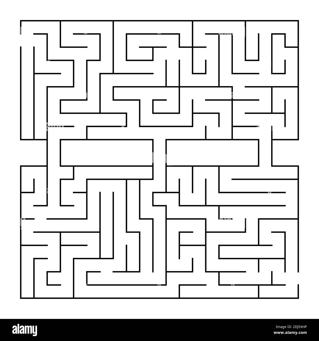 Abstract square isolated labyrinth of unusual shape. An interesting and ...