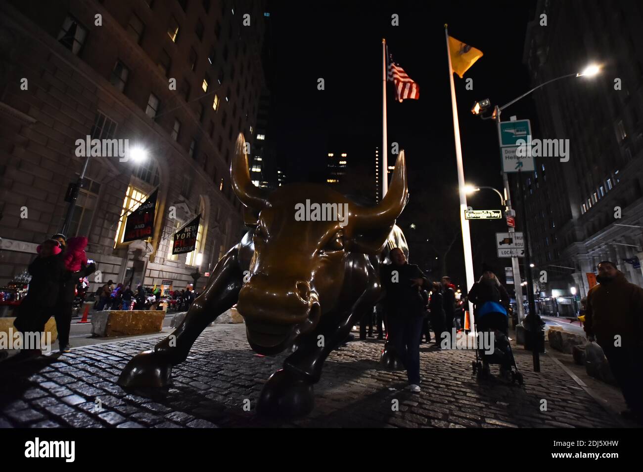 New York, USA, November 2019. Charging Bull in Lower Manhattan, New ...