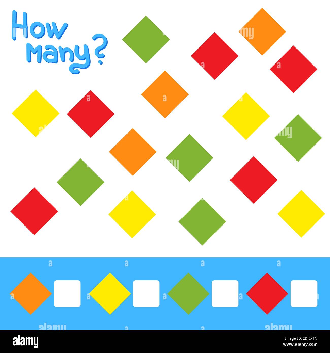 Game for preschool children. Count as many squares in the picture and ...