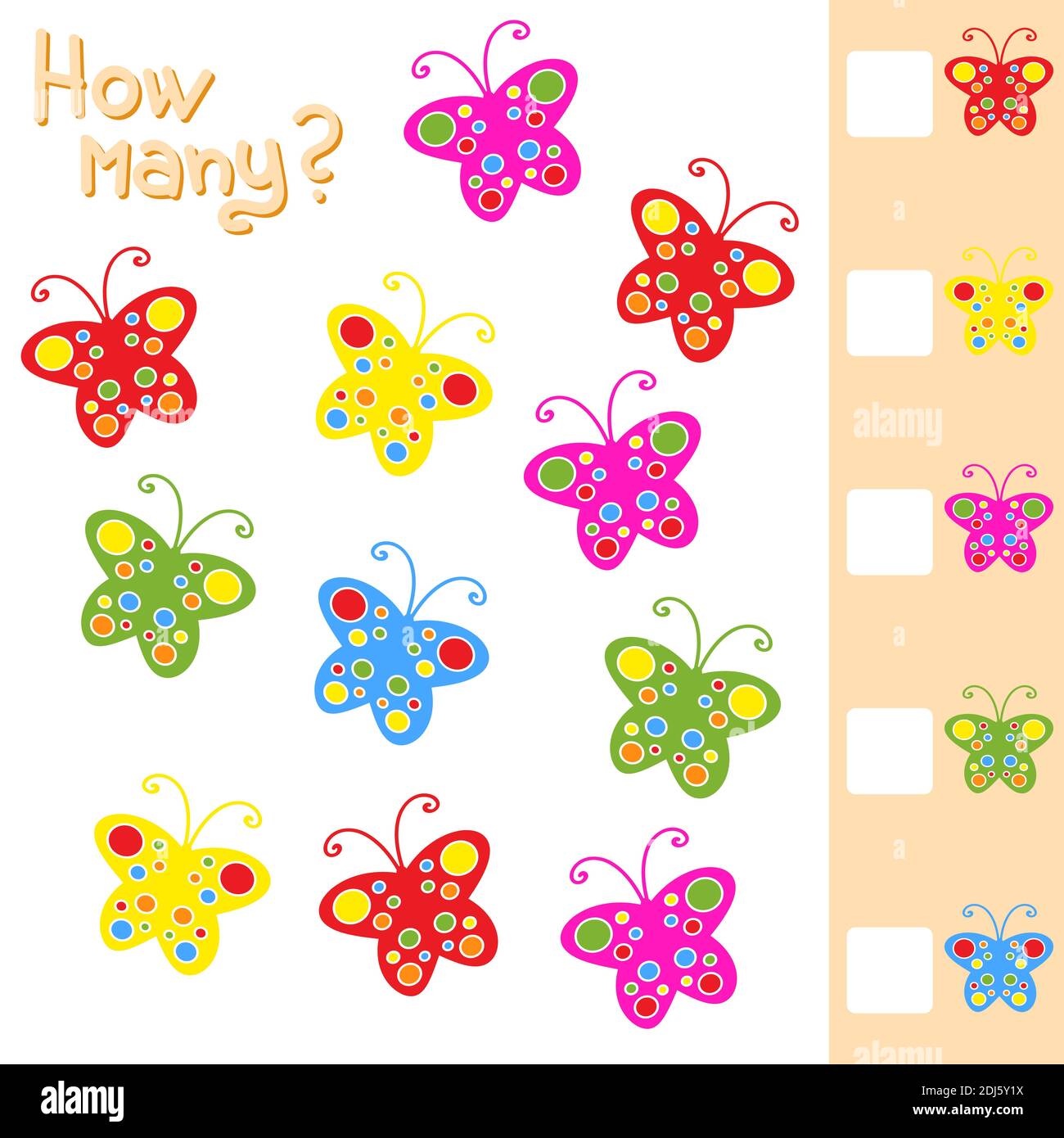 Game for preschool children. Count up as many butterflies in the ...