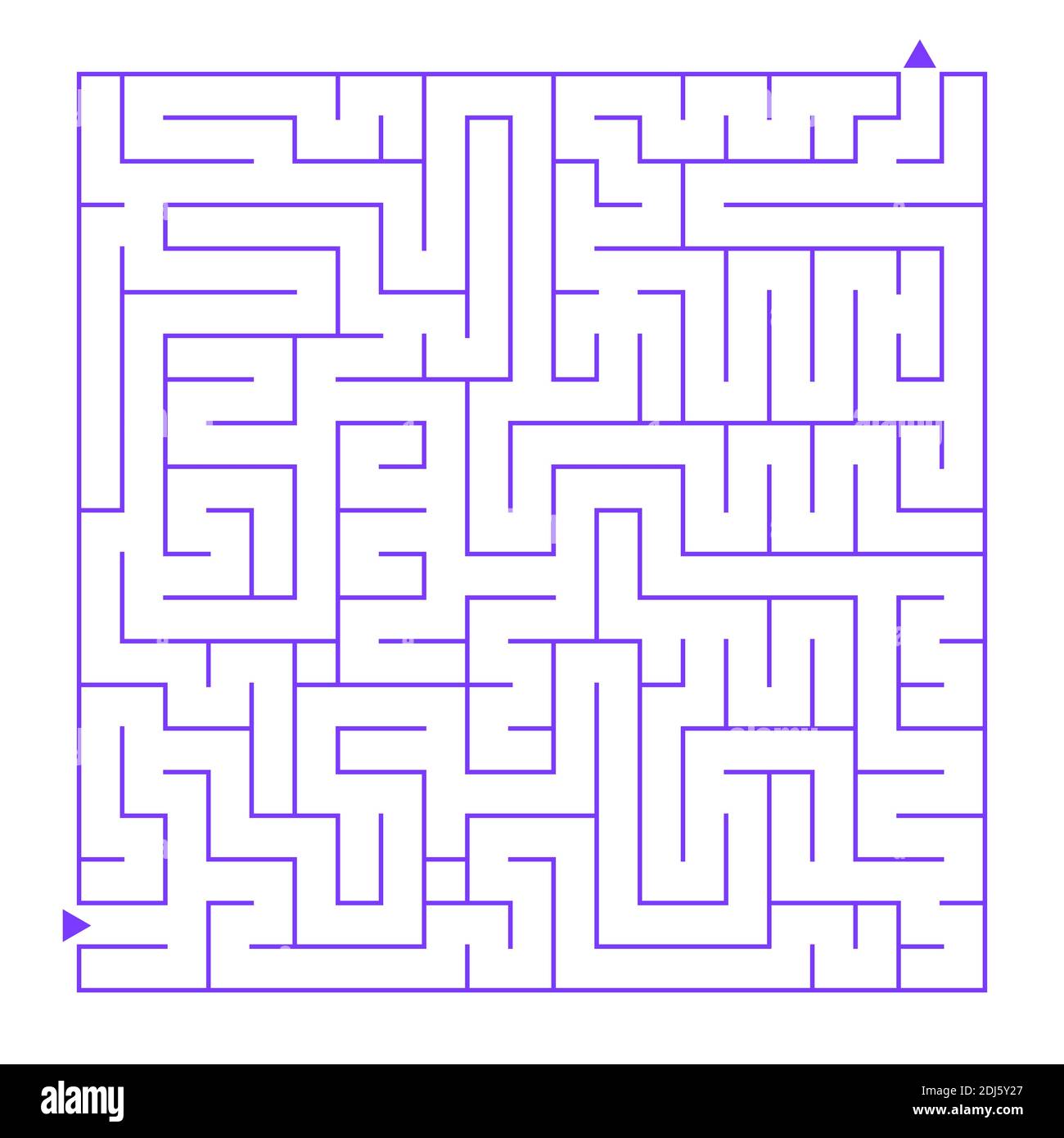 Abstract square isolated labyrinth. Black color on a white background ...