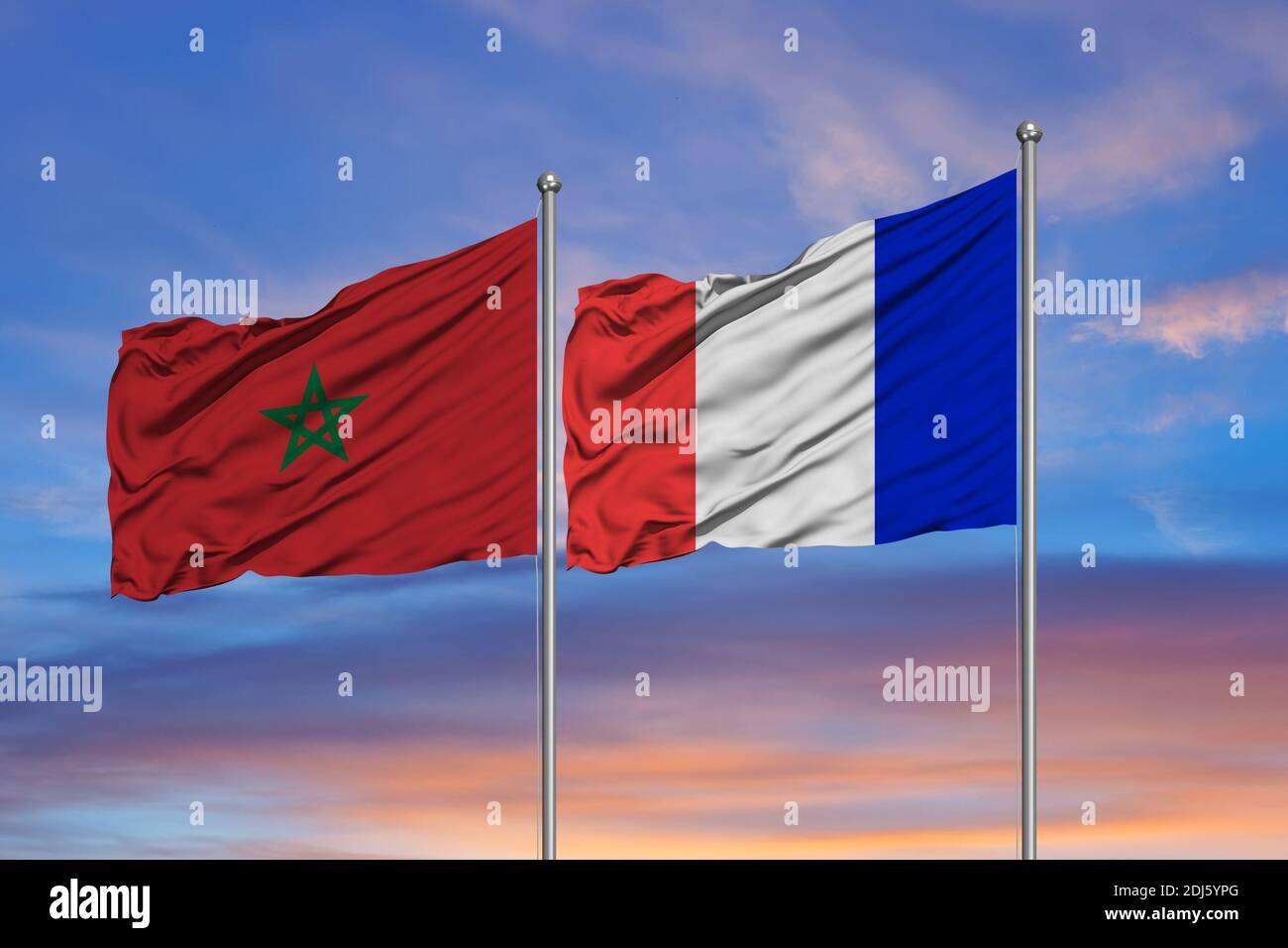 Waving flag france morocco hi-res stock photography and images - Alamy