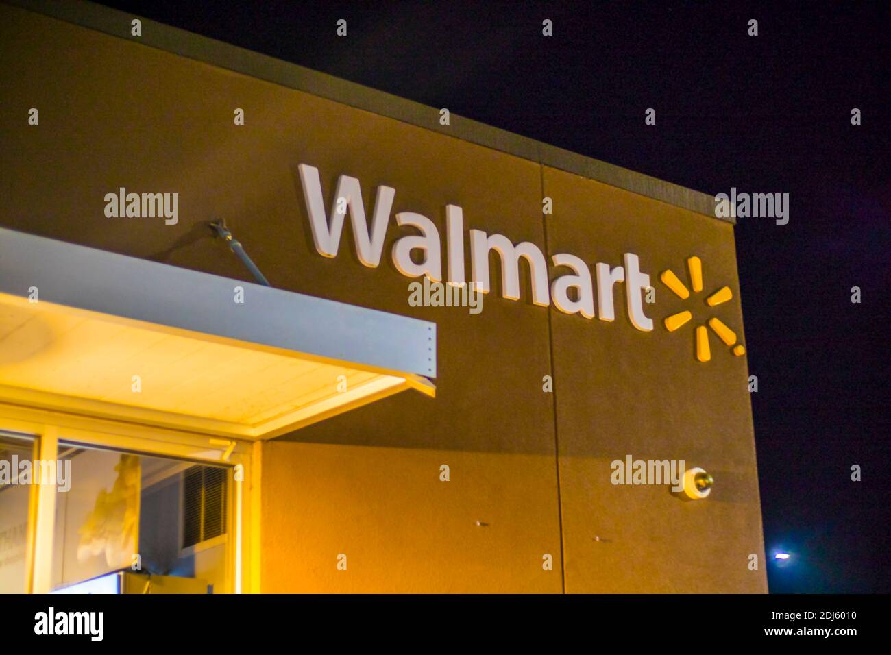 Walmart Store Front At Night