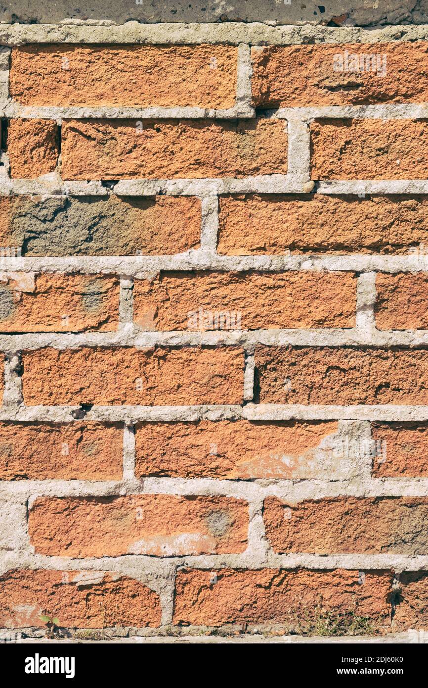 Crashing brick wall texture, background of old cracked brickwork Stock ...