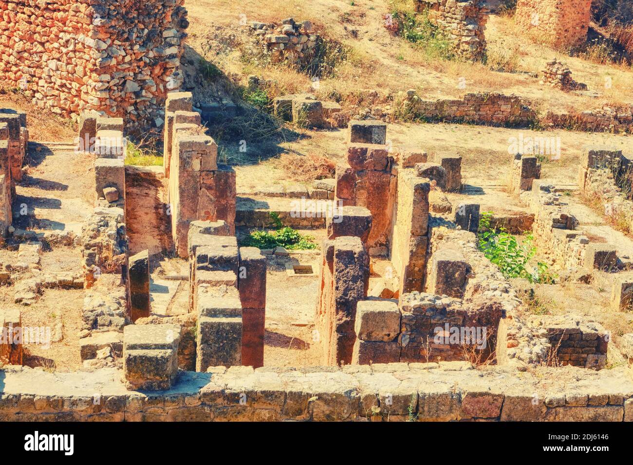 The ruins of the house of Hannibal at the excavations of Carthage. The ...