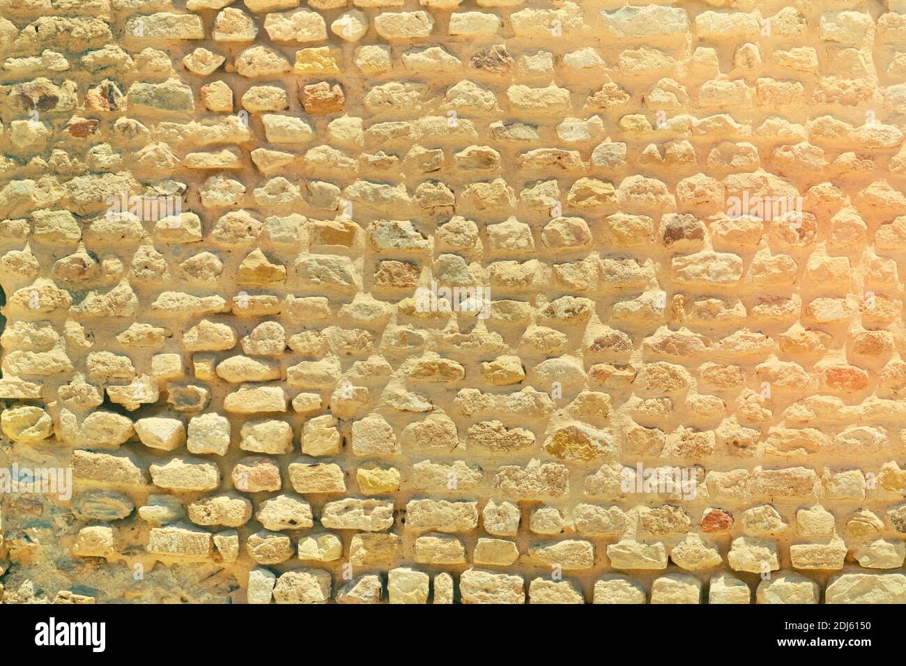 Texture of sandstone bricks, vintage. Limestone wall in ancient Rome ...