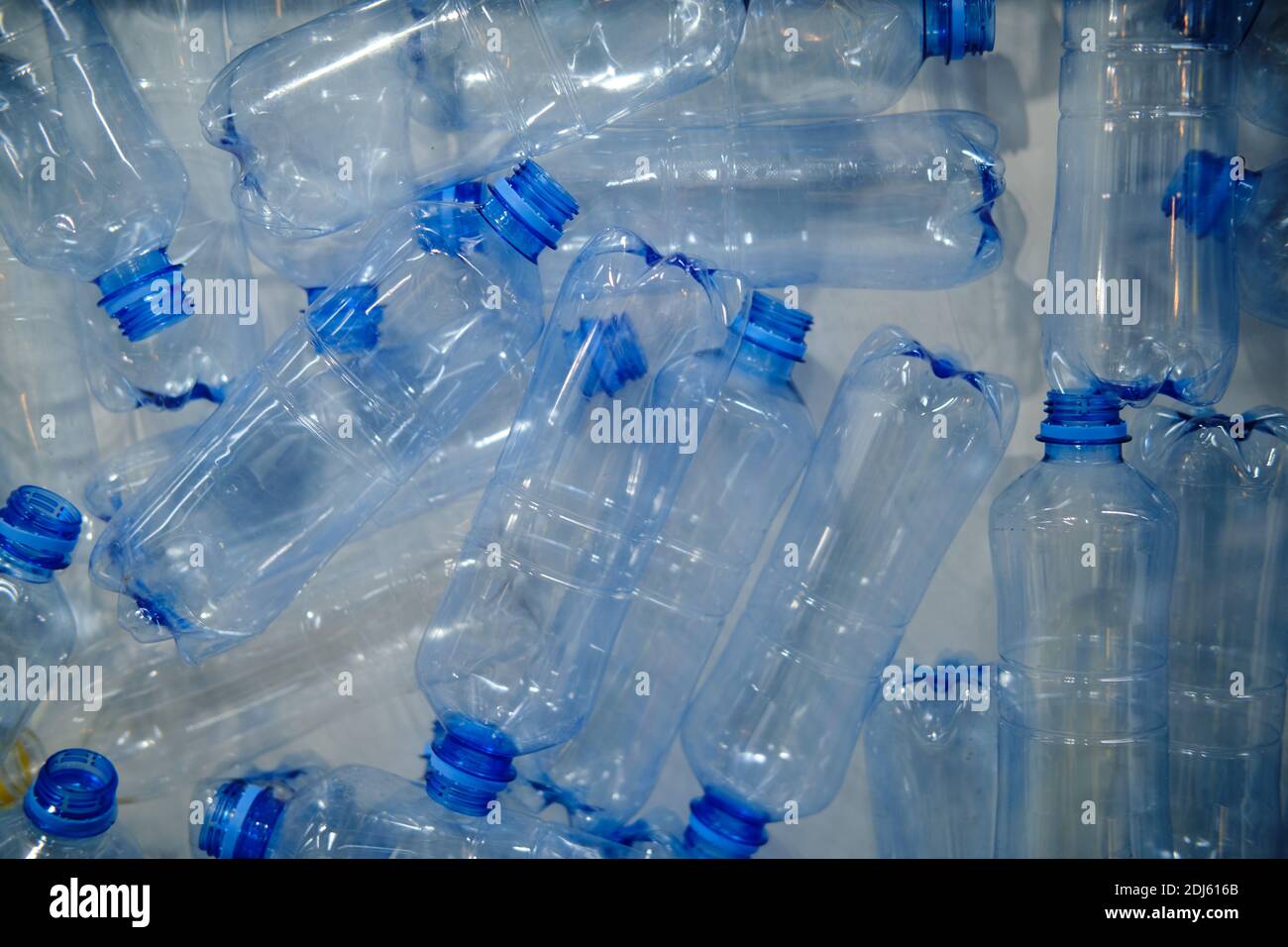 Recycling plastic for new garbage items, closeup background Stock Photo ...