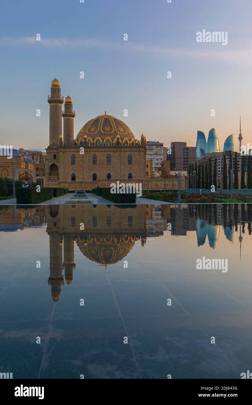 Sunset in one of the parks in Baku Stock Photo - Alamy
