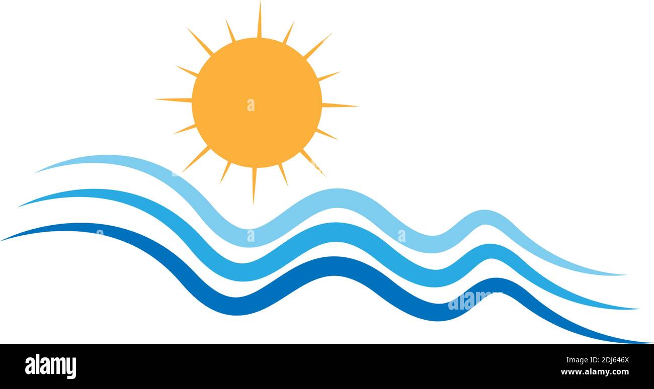 Wave and sun logo icon design template Stock Vector Image & Art - Alamy