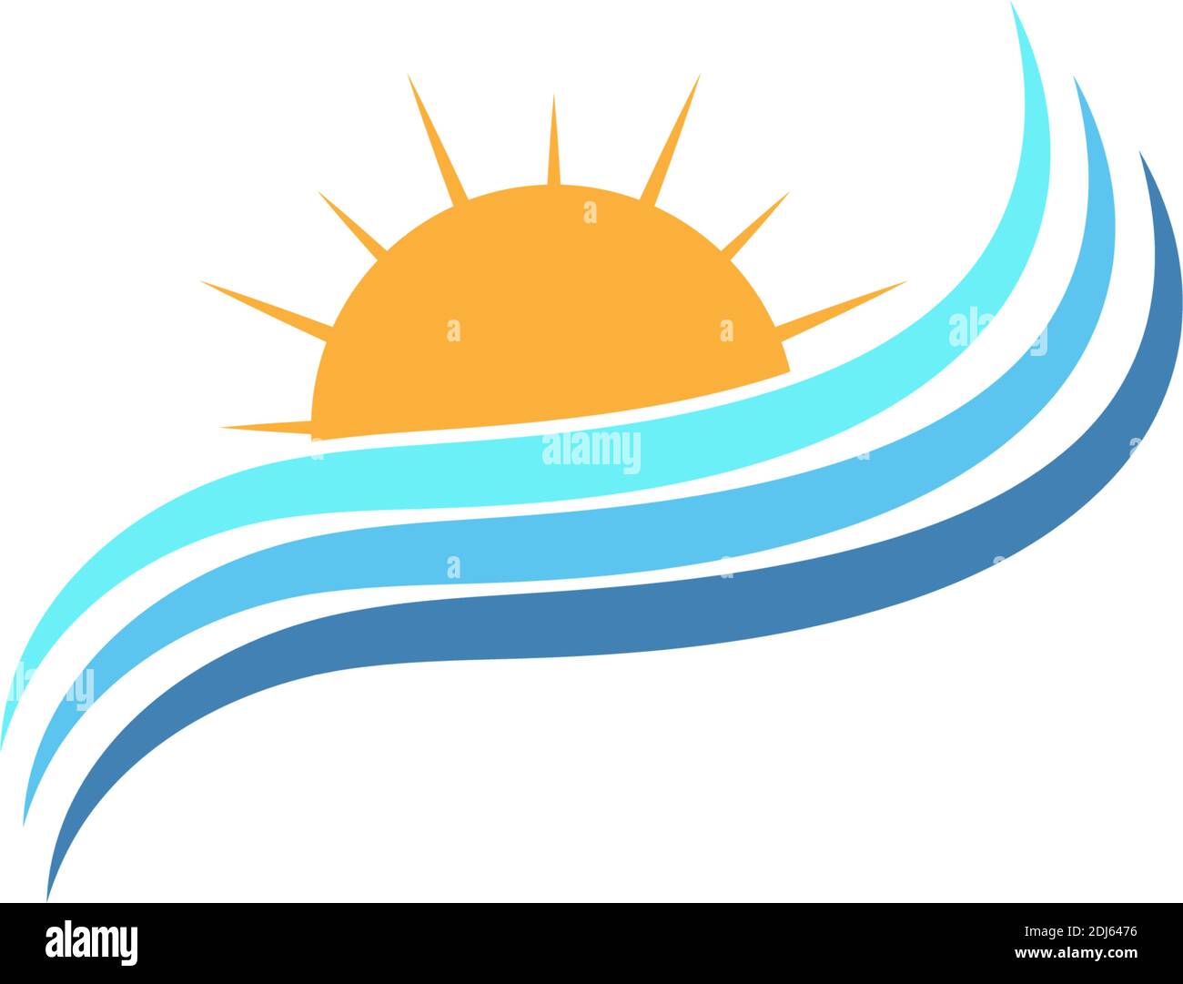 Wave and sun logo icon design template Stock Vector Image & Art - Alamy
