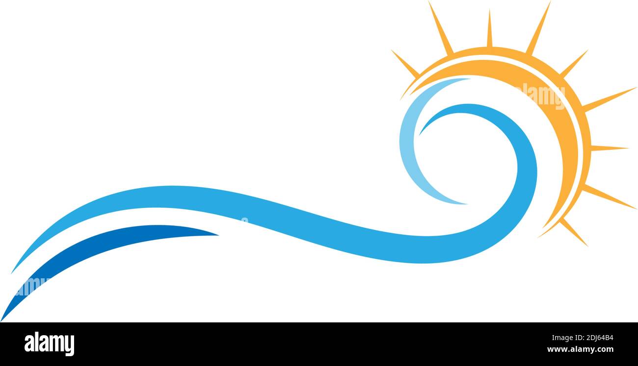 Wave and sun logo icon design template Stock Vector Image & Art - Alamy