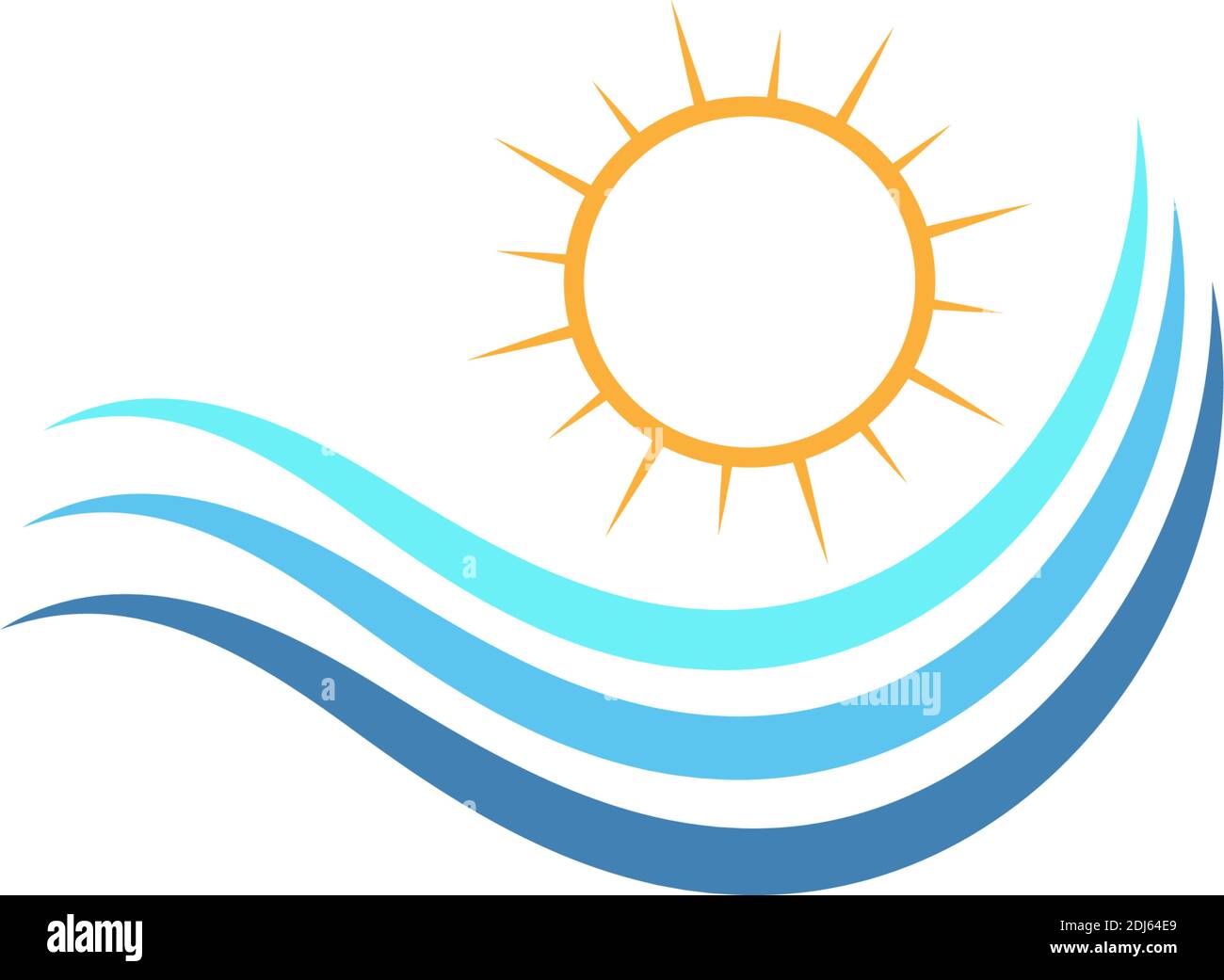 Wave and sun logo icon design template Stock Vector Image & Art - Alamy