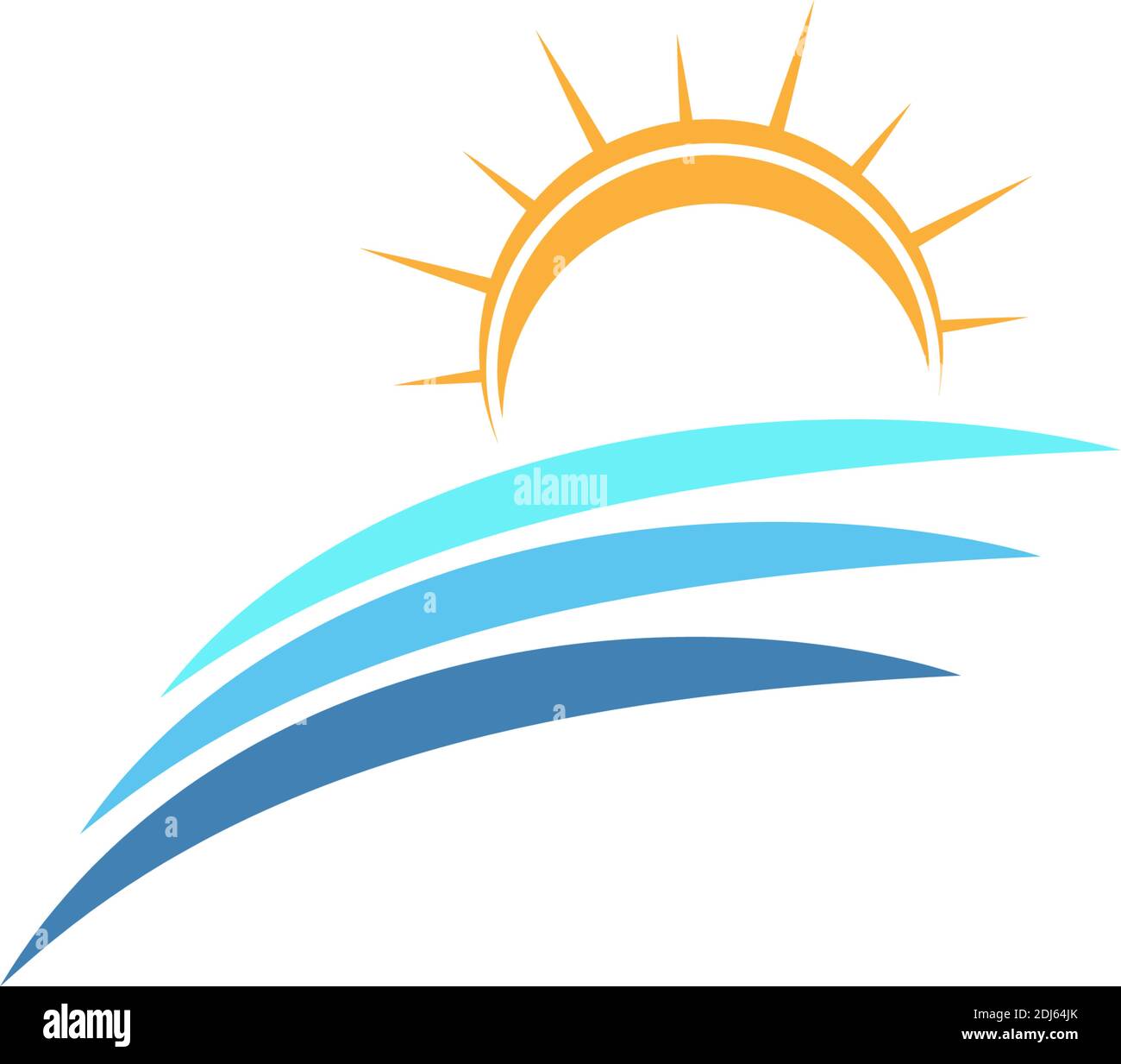 Wave and sun logo icon design template Stock Vector Image & Art - Alamy