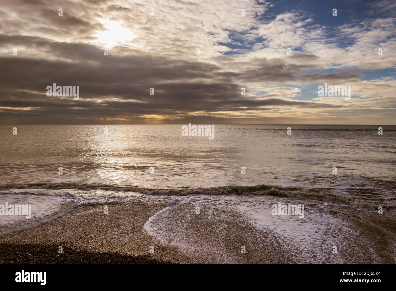 Winter beach scene in West Sussex, UK Stock Photo - Alamy