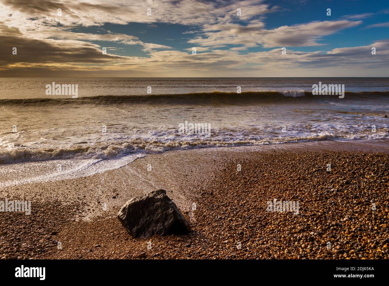 Winter beach scene in West Sussex, UK Stock Photo - Alamy