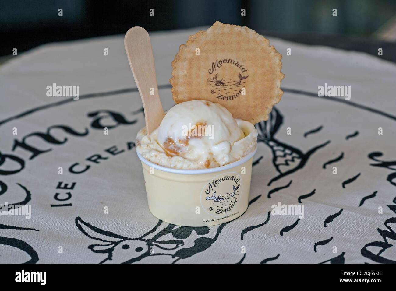 Caramel and Cornish Sea Salt ice cream, St Ives ,Cornwall ,England ...