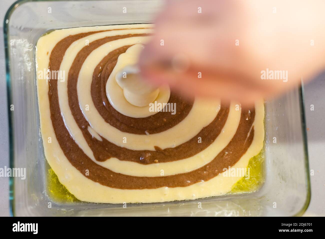 zebra pie background, blurred chocolate, dough background Stock Photo ...