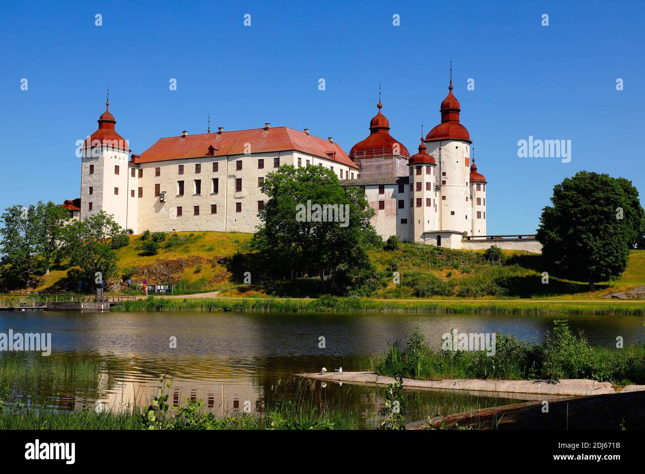 The medieval Lacko castle located in Swedish province of Vastergotland ...