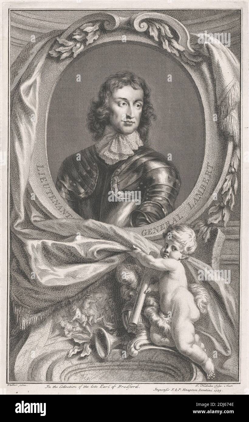 Lieutenant General John Lambert, Print made by Jacobus Houbraken, 1698 ...