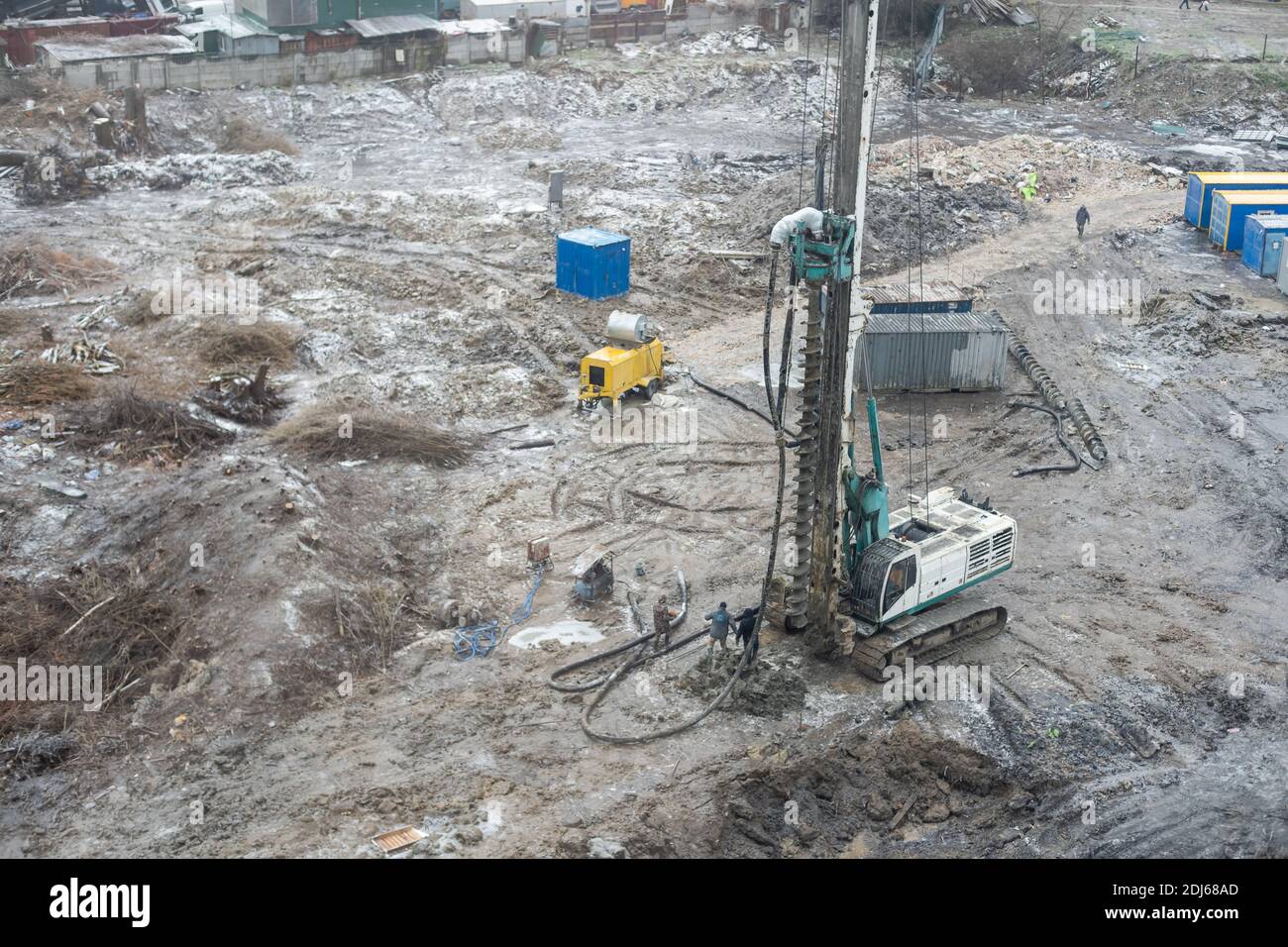 machine for drilling holes in the ground Stock Photo - Alamy