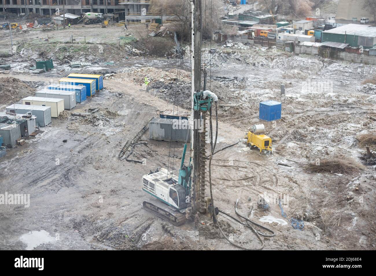 machine for drilling holes in the ground Stock Photo - Alamy