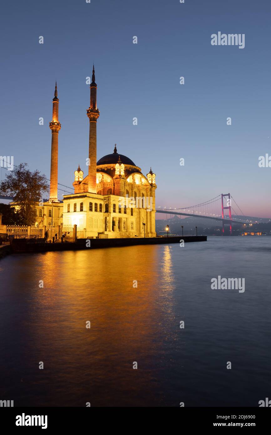Ortakoy Buyuk Mecidiye Mosque in Istanbul City, Turkey Stock Photo - Alamy