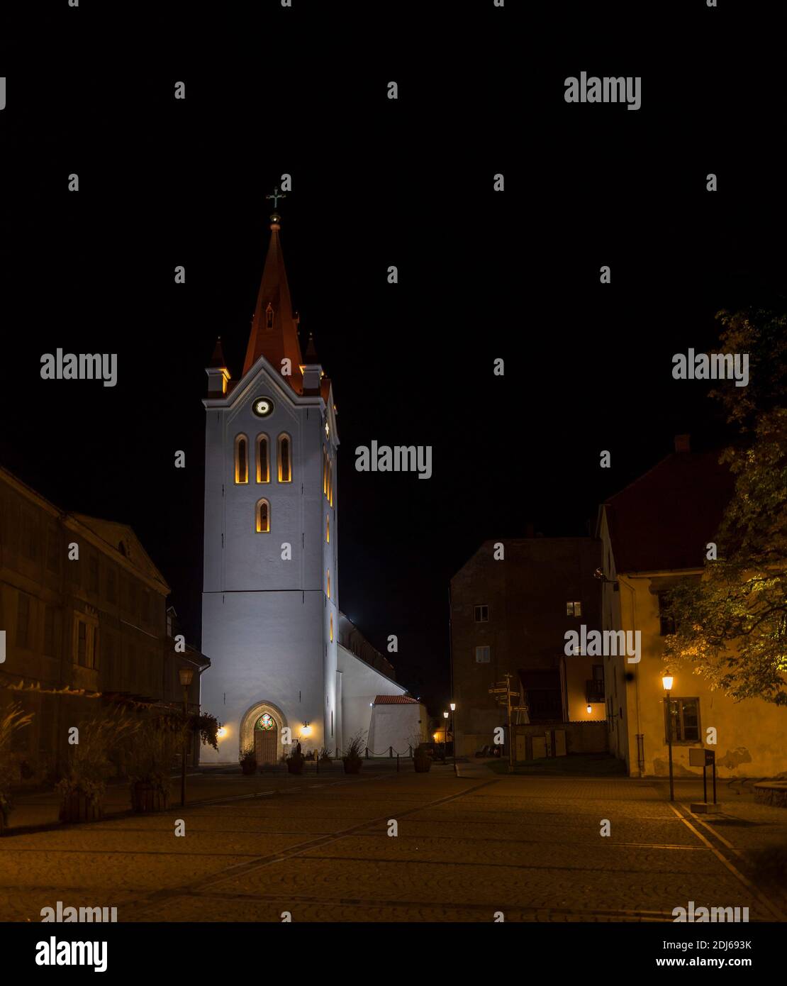 Ancient St. John`s church located in the latvian town Cesis Stock Photo ...