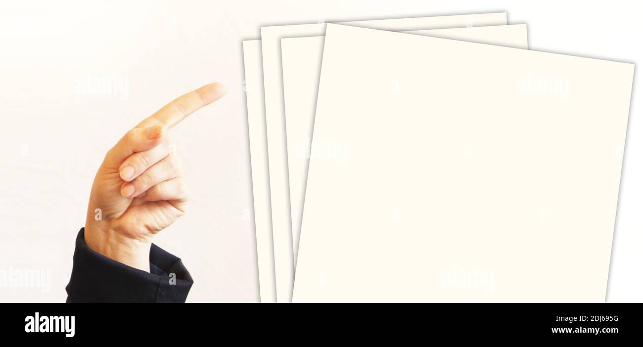 Woman hand pointing right thumb hi-res stock photography and images - Alamy