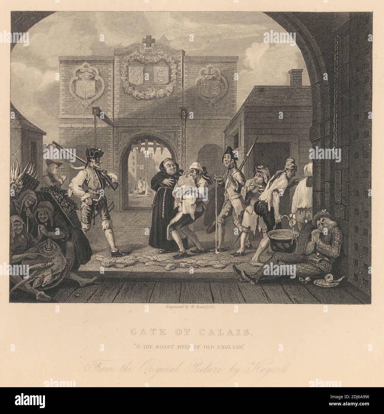 Gate of Calais, O the Roast Beef of Old England, Print made by William ...