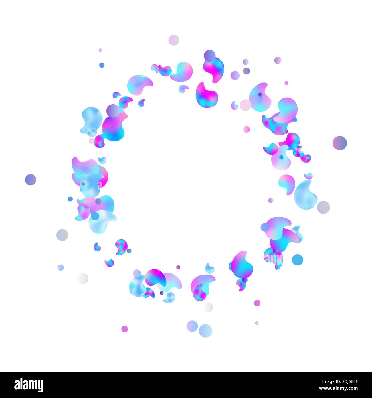 Hologram liquid plastic pattern. Modern graphic gradient amoeba in ...