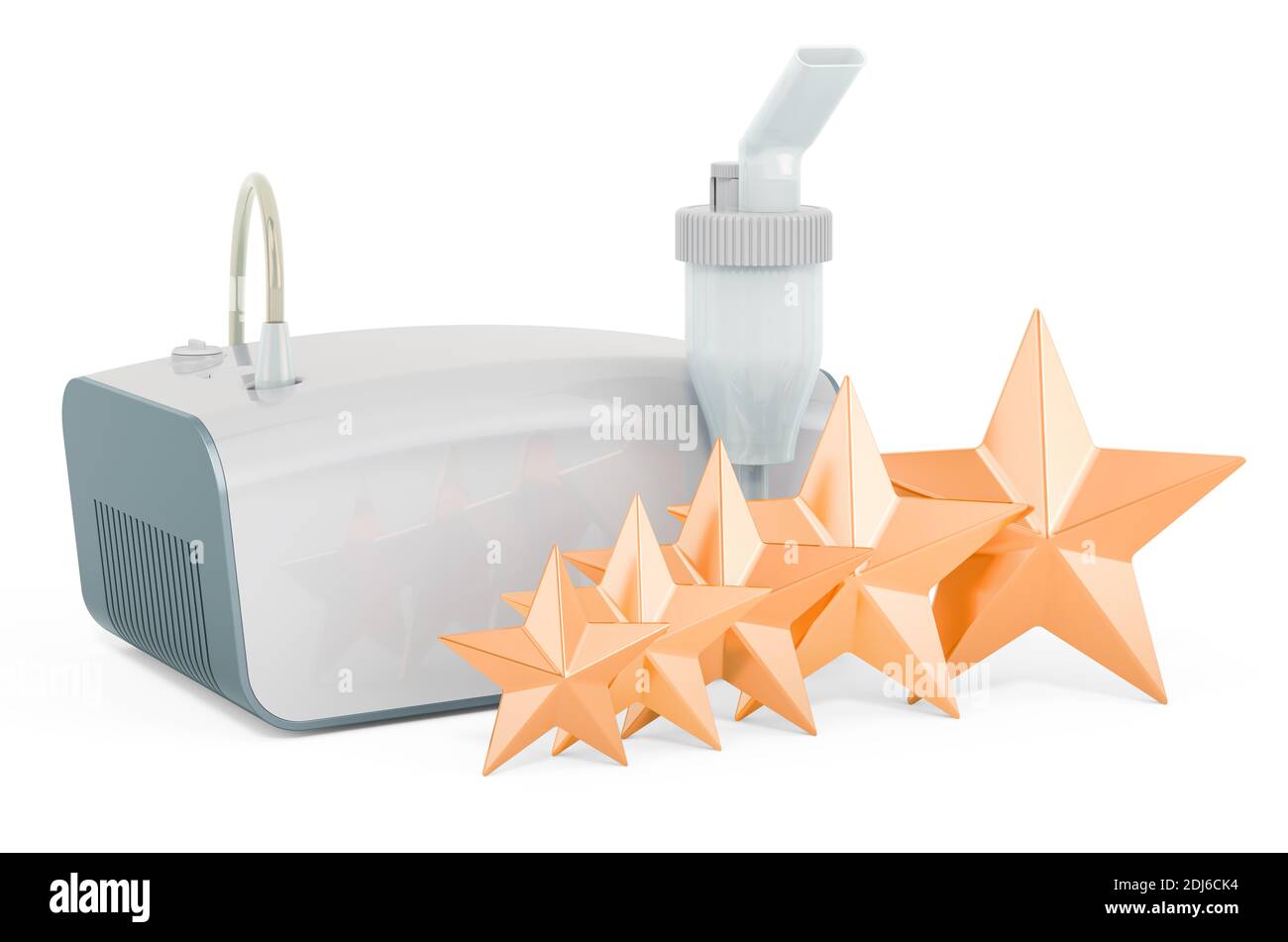 Customer rating of nebulizer, inhaler concept. 3D rendering isolated on ...