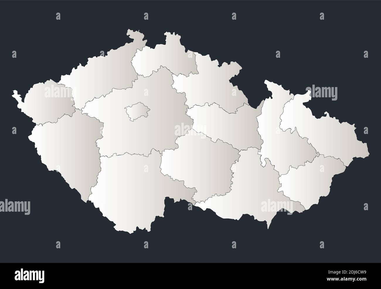 Czech Republic map, Infographics flat design colors snow white ...