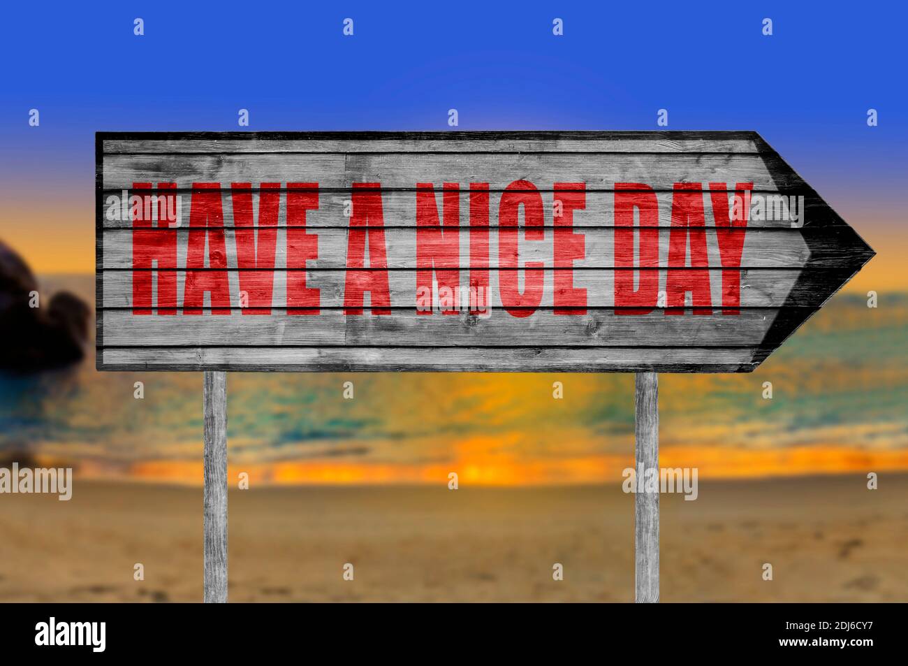Red Have a Nice Day wooden sign with on a beach background Stock Photo ...
